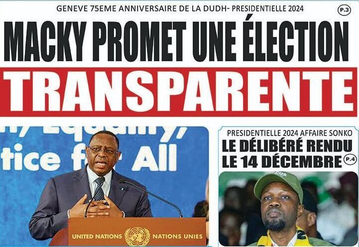 Photos. La revue de presse sénégalaise du mercredi 13 décembre 2023 ...