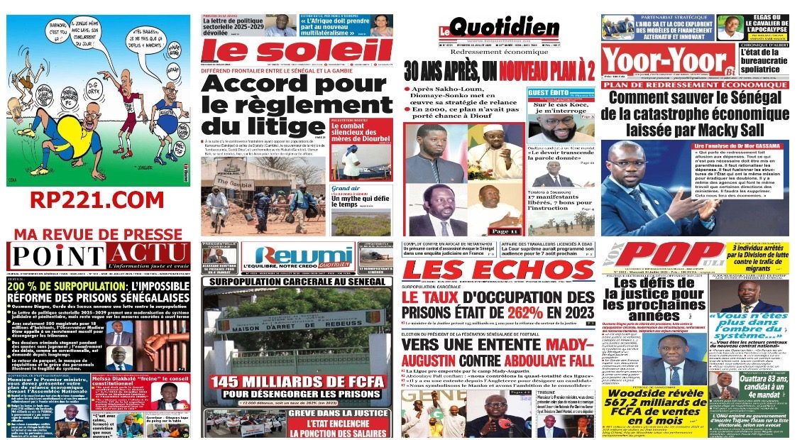 Photos. La Revue De Presse Sénégalaise Du Mercredi 30 Juillet 2025 ...